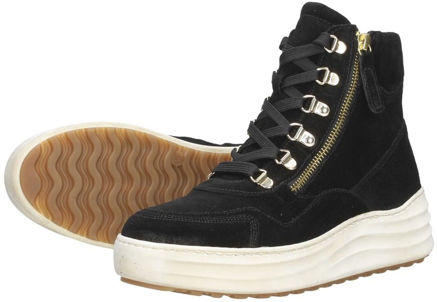 Veterschoenen Hoog zwart