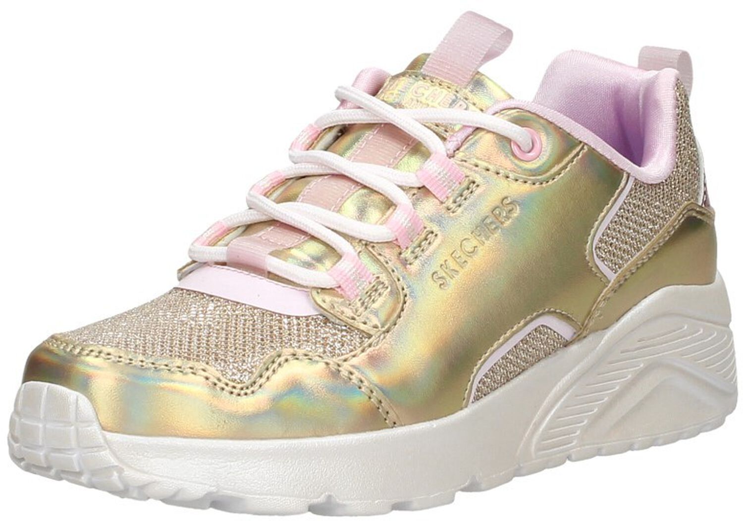 Skechers - Uno Lite - Metallic Pops goudkleur | Schuurman Schoenen